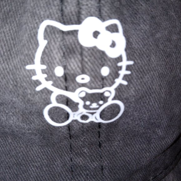 Accessories | Hello Kitty Stonewashed Faded Denim Gray Baseball Cap Hat ...